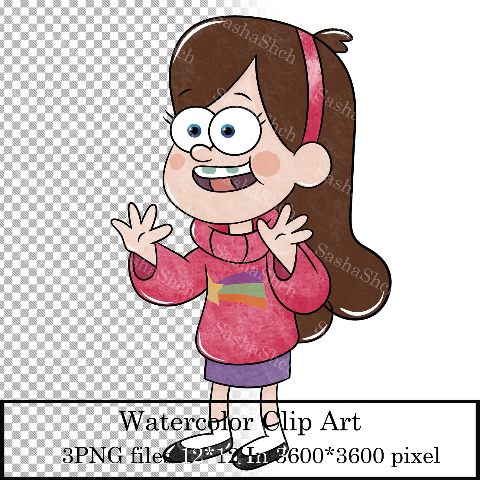 Gravity Falls, Gravity Falls Clipart, Mabel Pines Watercolor Clipart ...