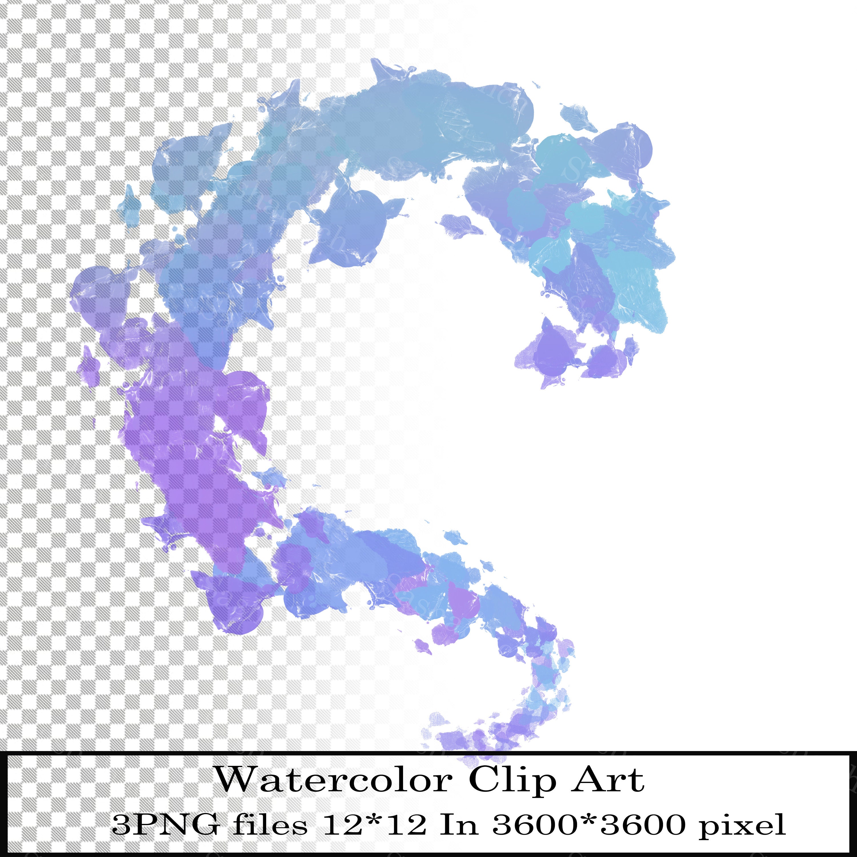 Ariel, the Little Mermaid PNG, Color Illustrations, Clipart, Watercolor ...