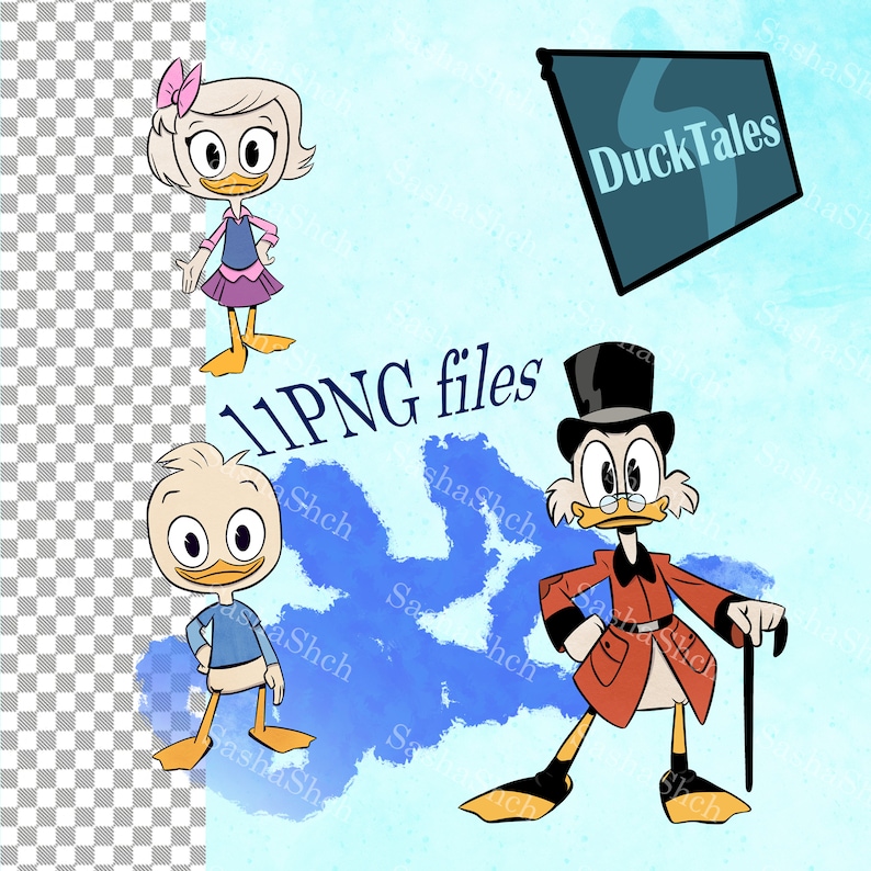 Duck Tales PNG Set, PNG Clipart Set, Scrooge and Friends for Printing ...