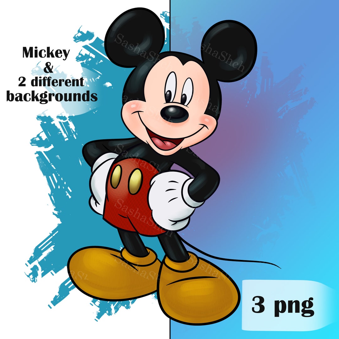 Mickey Mouse PNG, Digital Product, Color Illustrations,mickey Mouse ...