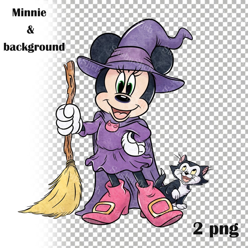 Minnie Mouse Halloween PNG, Minnie Mouse Witch Clipart, Minnie Mouse ...