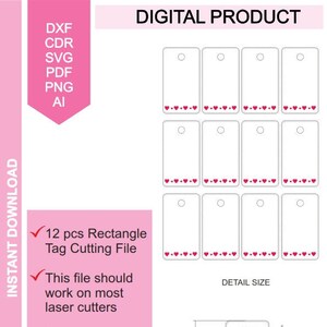 RECTANGLE TAG Design Cricut File, Digital Download, Laser Cut File ...