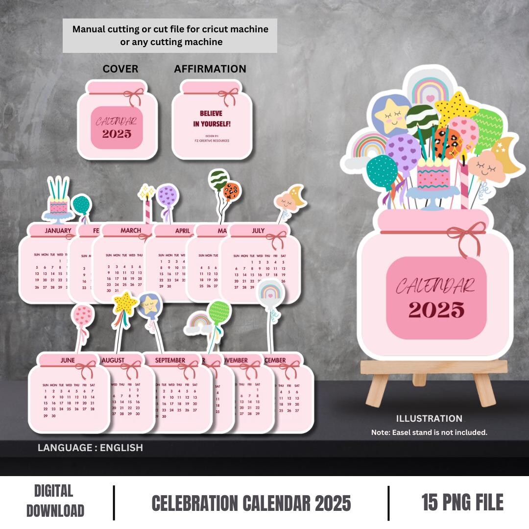 Celebration Desk Calendar, Celebration Calendar 2025, Calendar Template ...