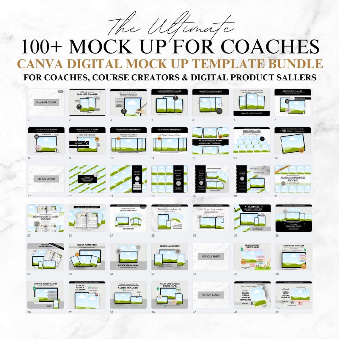 100+ Mockup Canva Template for Coaches, Course Creator Mockup, Digital ...