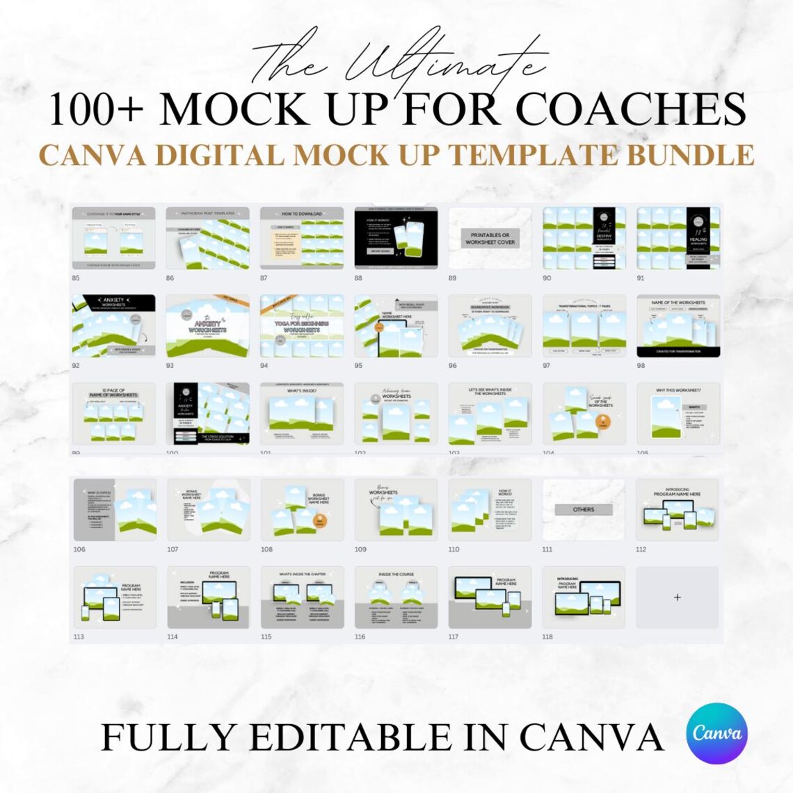 100+ Mockup Canva Template for Coaches, Course Creator Mockup, Digital ...