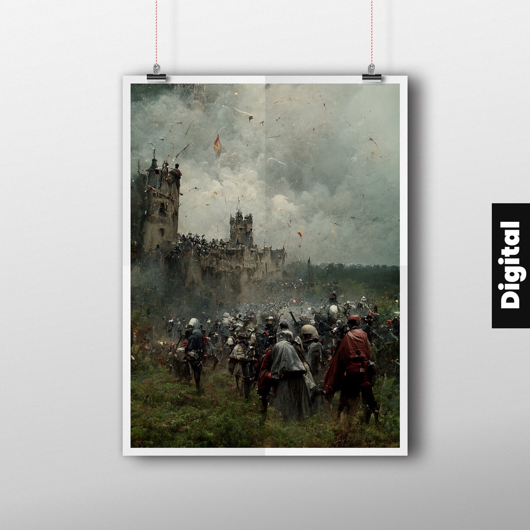 Medieval Battle Siege by Alexi Isles | Digital Printable Art ...