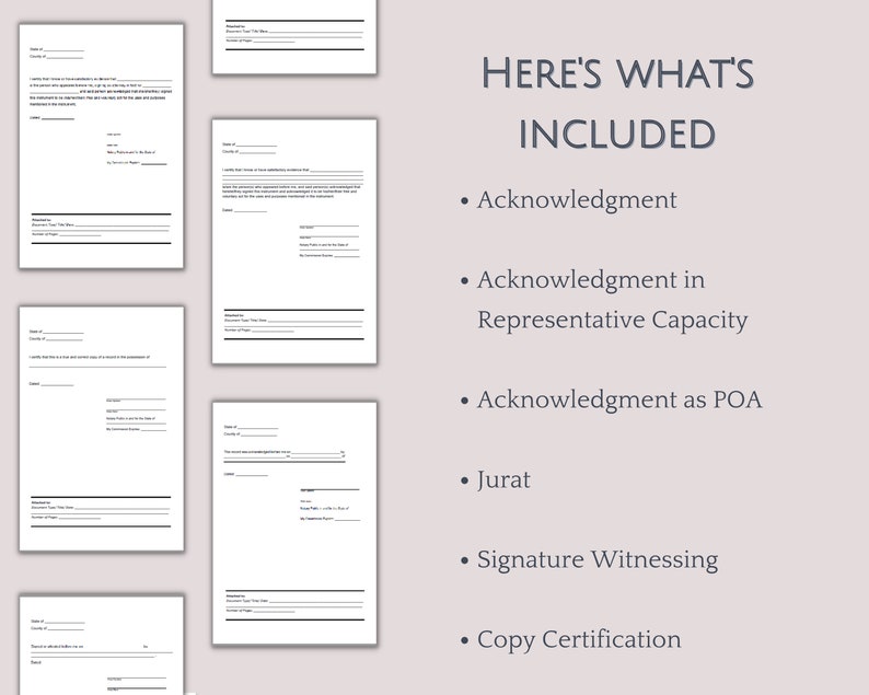 6 Notarial Certificates for Notaries and Loan Signing Agents |digital ...