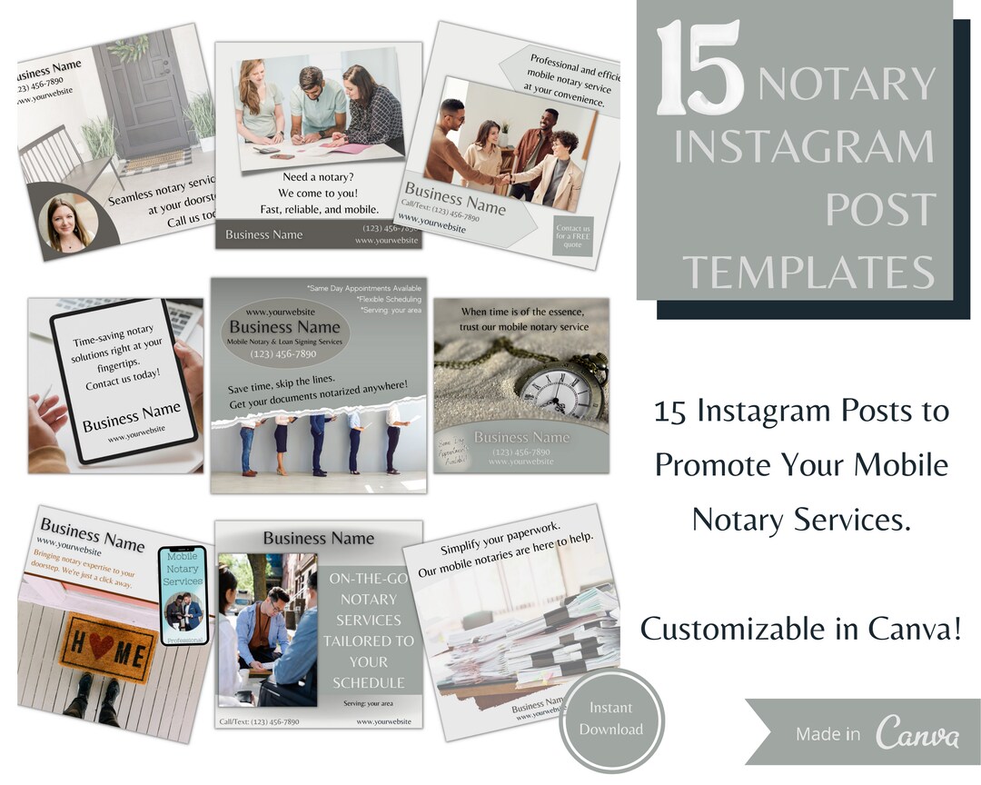 15 Notary Post Templates for Instagram | Mobile Notary Social Media ...