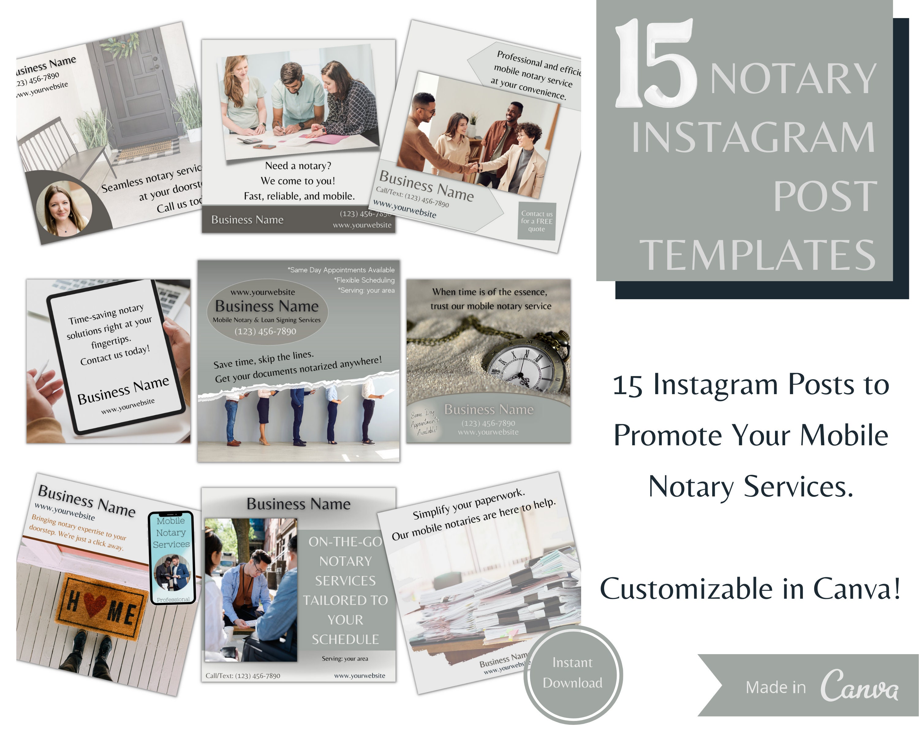 15 Notary Post Templates for Instagram | Mobile Notary Social Media ...