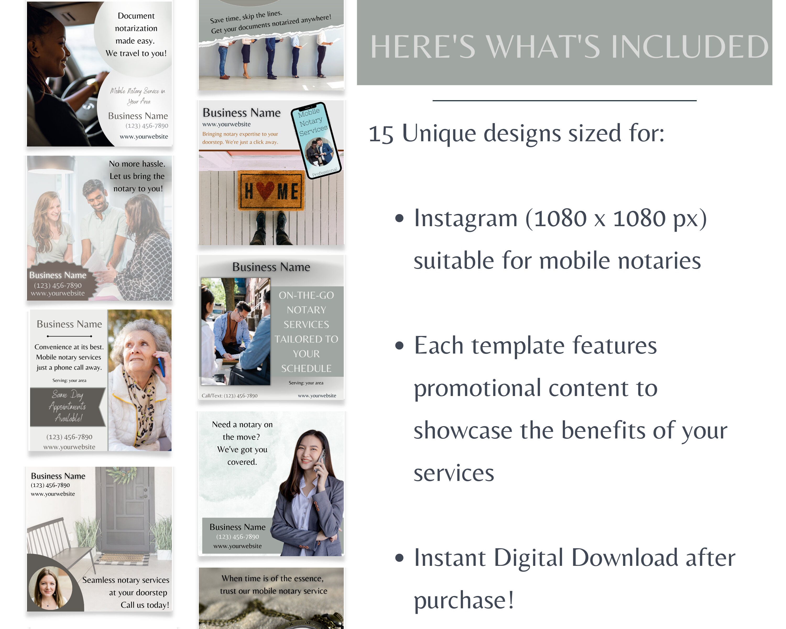 15 Notary Post Templates for Instagram | Mobile Notary Social Media ...