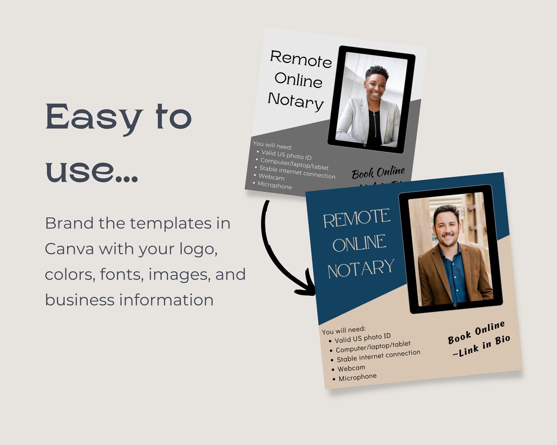 25 Remote Online Notary Templates for Instagram RON Notary Social Media ...