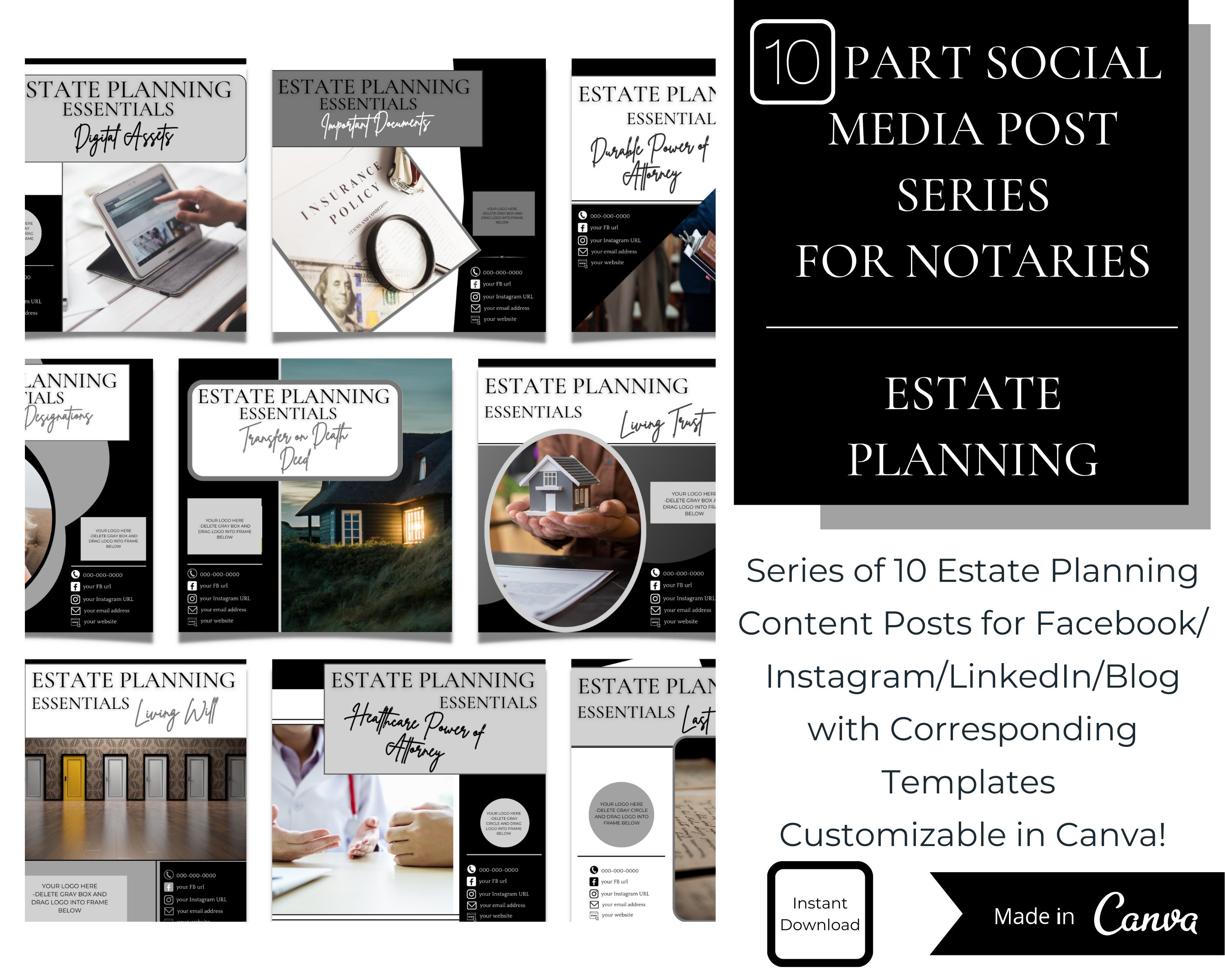 10 Part Social Media Post Series for Notaries | Estate Planning ...