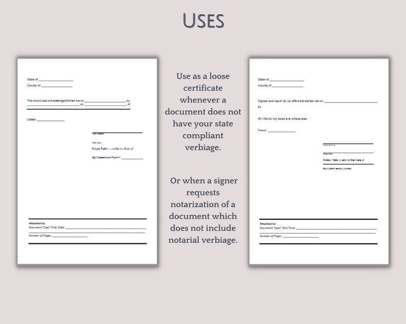 6 Notarial Certificates for Notaries and Loan Signing Agents |digital ...