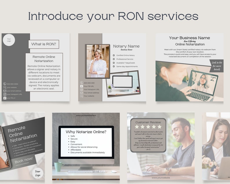 25 Remote Online Notary Templates for Instagram RON Notary - Etsy