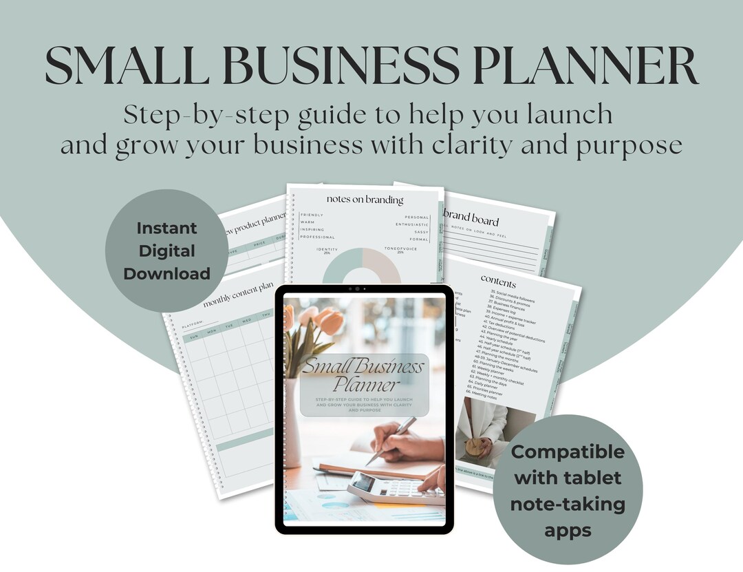 Small Business Digital Planner | Instant Digital Download Designed for ...