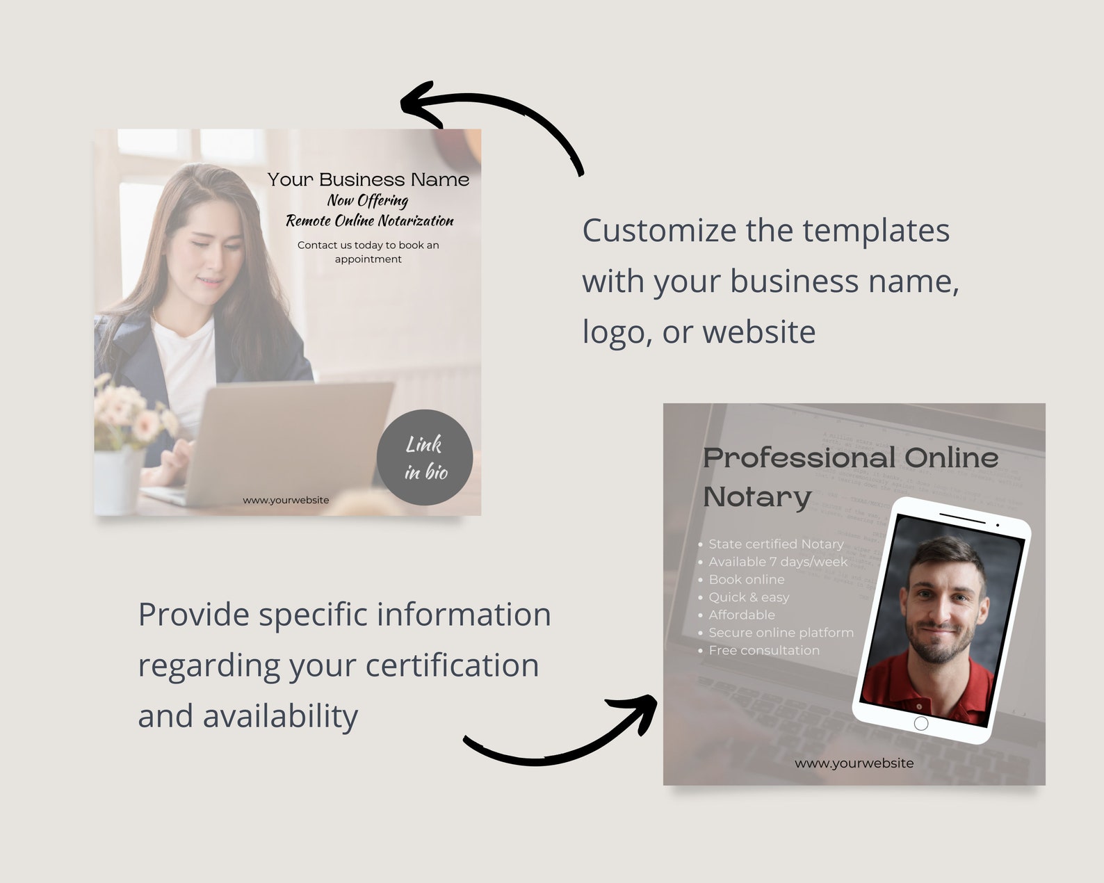 25 Remote Online Notary Templates for Instagram RON Notary - Etsy