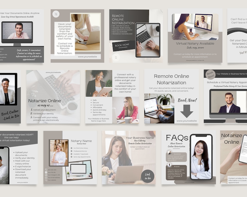 25 Remote Online Notary Templates for Instagram RON Notary Social Media ...