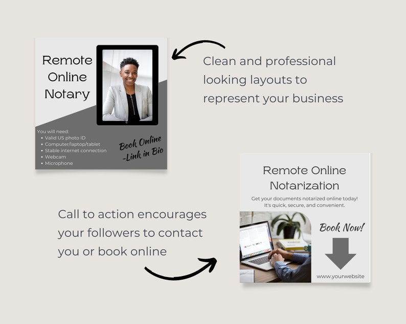 25 Remote Online Notary Templates for Instagram RON Notary Social Media ...