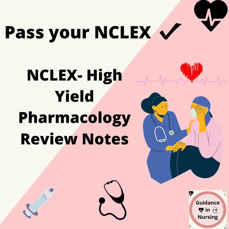 NCLEX-PHARMACOLOGY REVIEW Notes - Etsy