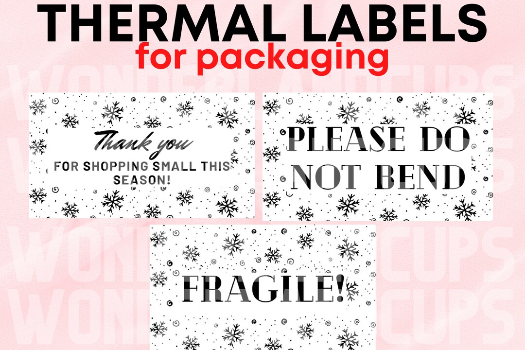 Snowflake Bundle Thermal Label, Fragile Thermal Label, Small Business ...