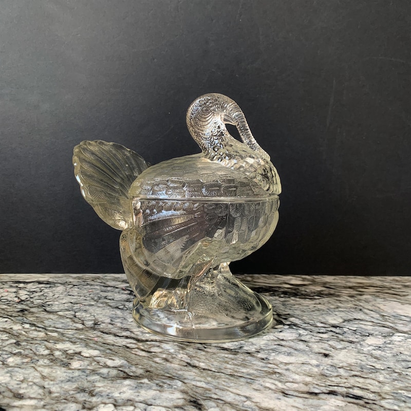 Glass Turkey Candy Dish - Etsy
