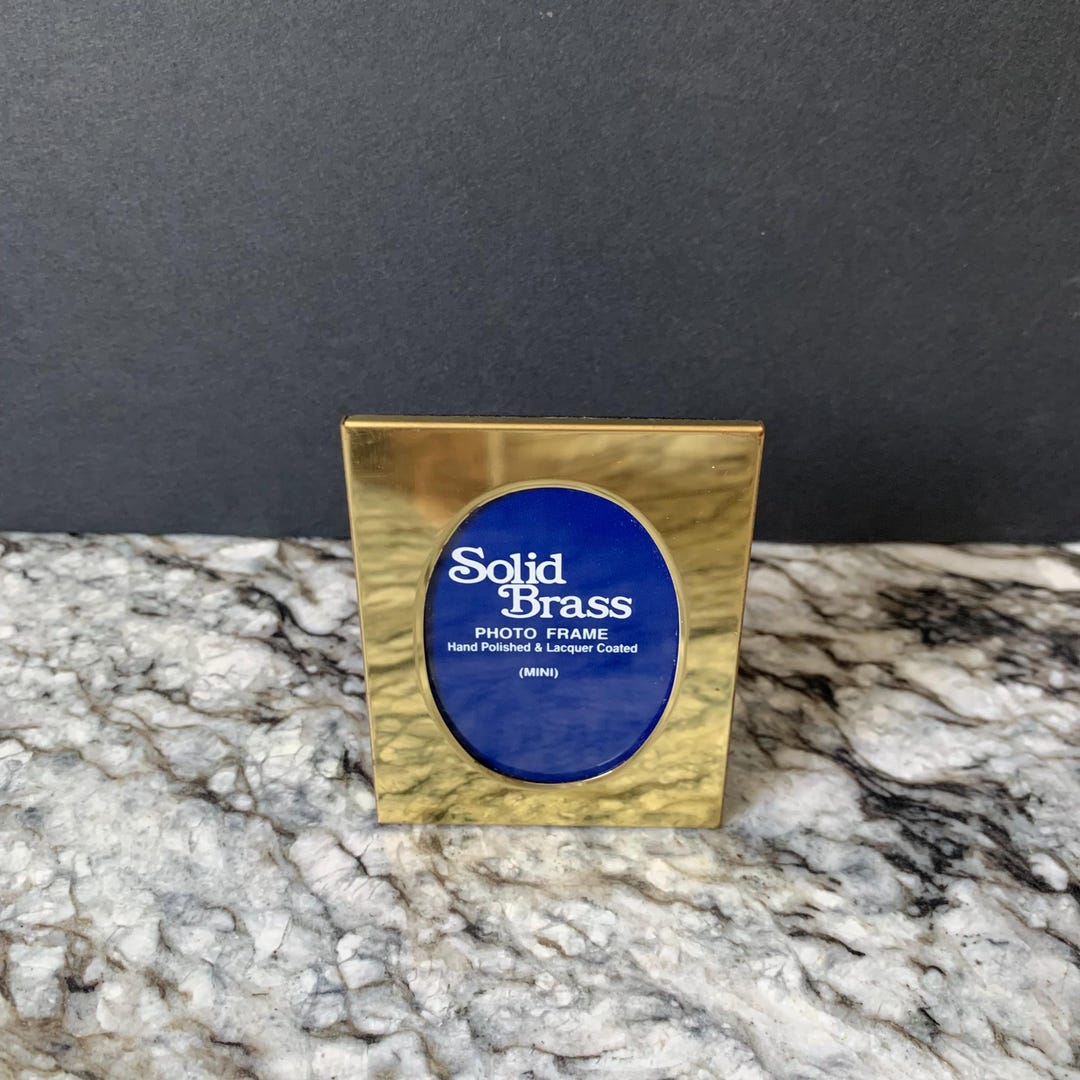 Mini Solid Brass Photo Frame Hand Polished and Lacquer Coated, Vintage ...