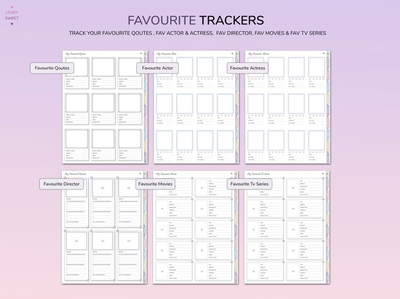 Digital Movie and Series Journal, Portrait Watching Journal, Watching ...