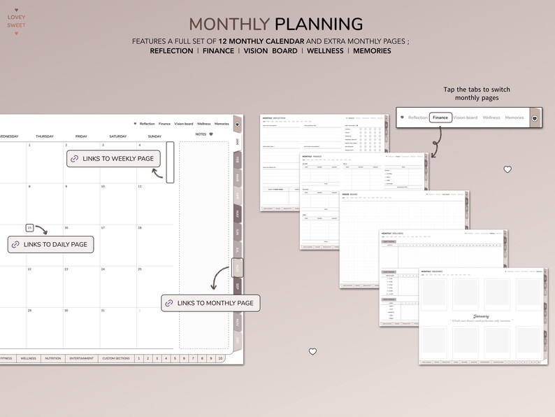 2026 Digital Planner for iPad | Interactive Neutral Landscape Planner ...