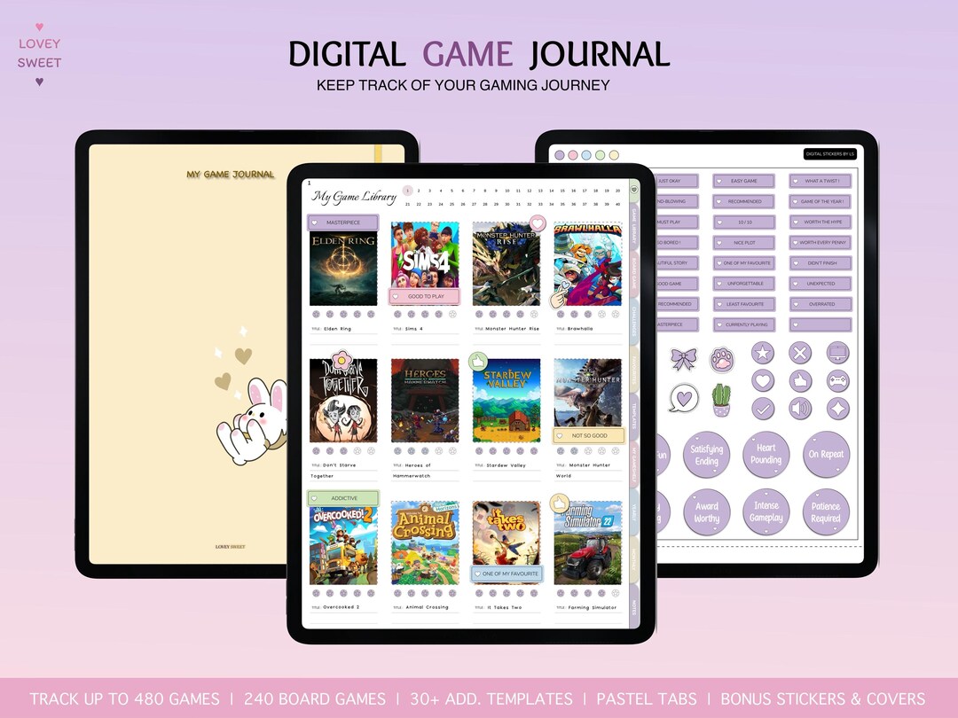Digital Game Journal and Tracker | Game and Board Game Log | PDF for ...