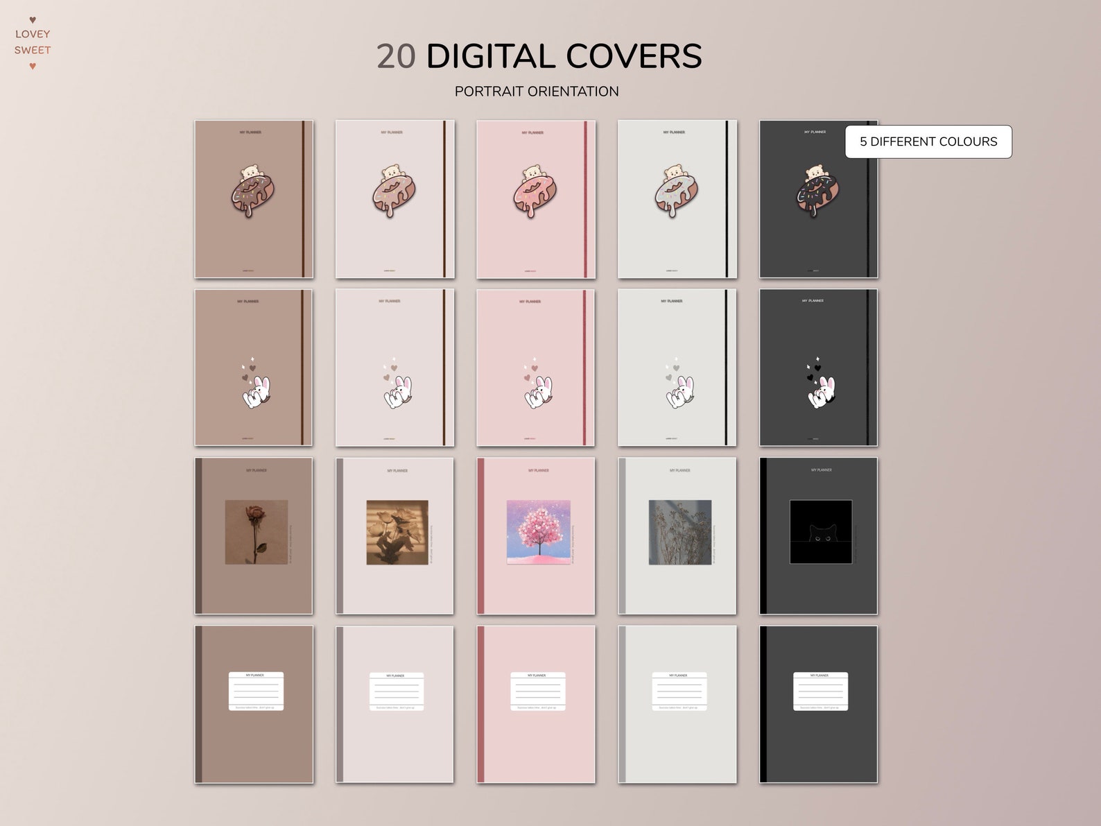 Undated Digital Planner iPad Goodnotes PDF | Hyperlinked Portrait ...