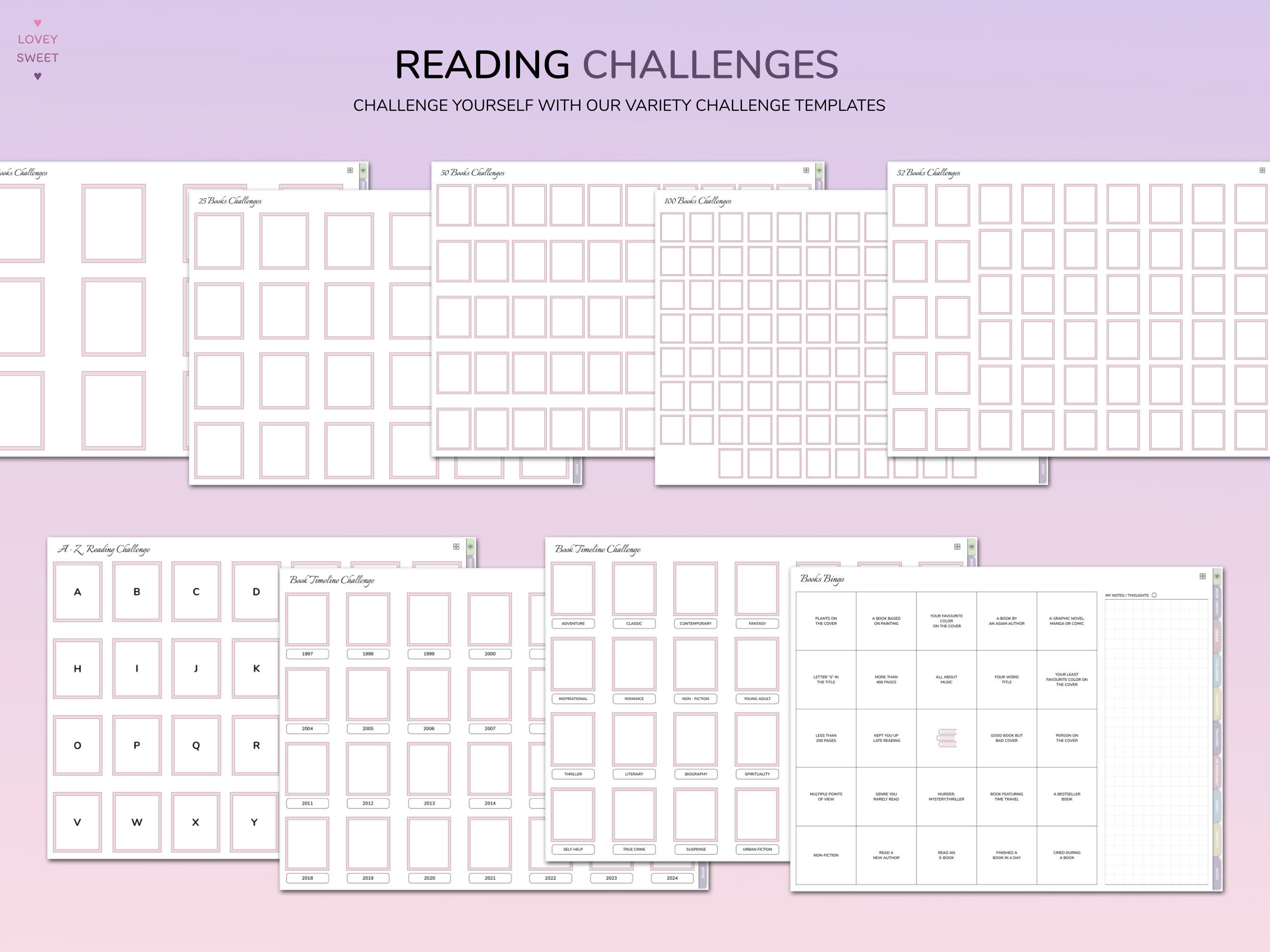 Digital Reading Journal, Landscape Reading Journal, Reading Planner ...