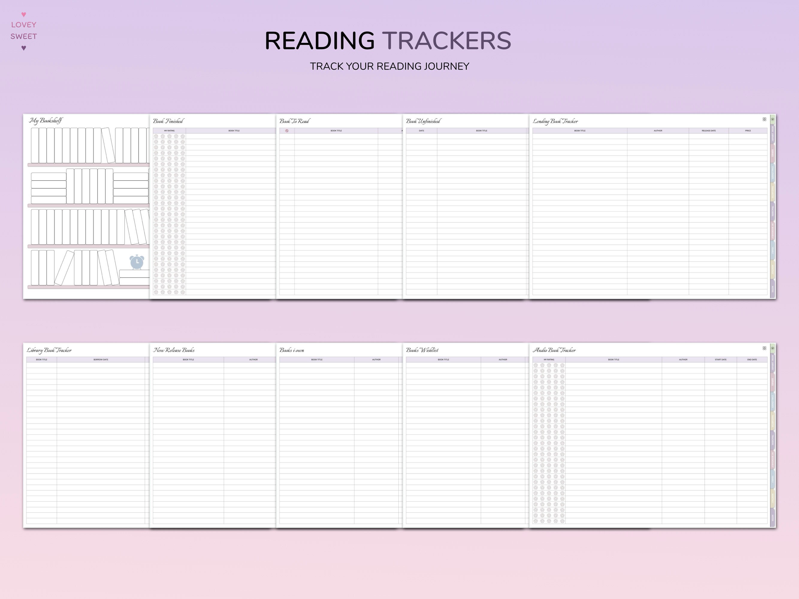 Digital Reading Journal, Landscape Reading Journal, Reading Planner ...