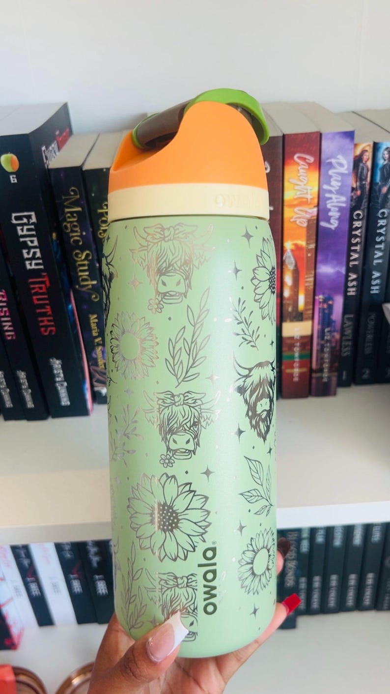 Engraved Highland Cow Sunflower Owala Tumbler | Personalized Gift - Etsy
