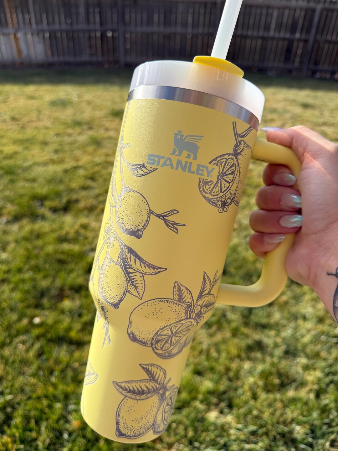 Engraved Intricate Lemon or Pink Lemonade Stanley Tumbler | Summer ...