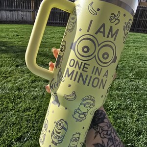 Engraved Minion Stanley Tumbler | Movie-themed Full Wrap Design - Etsy