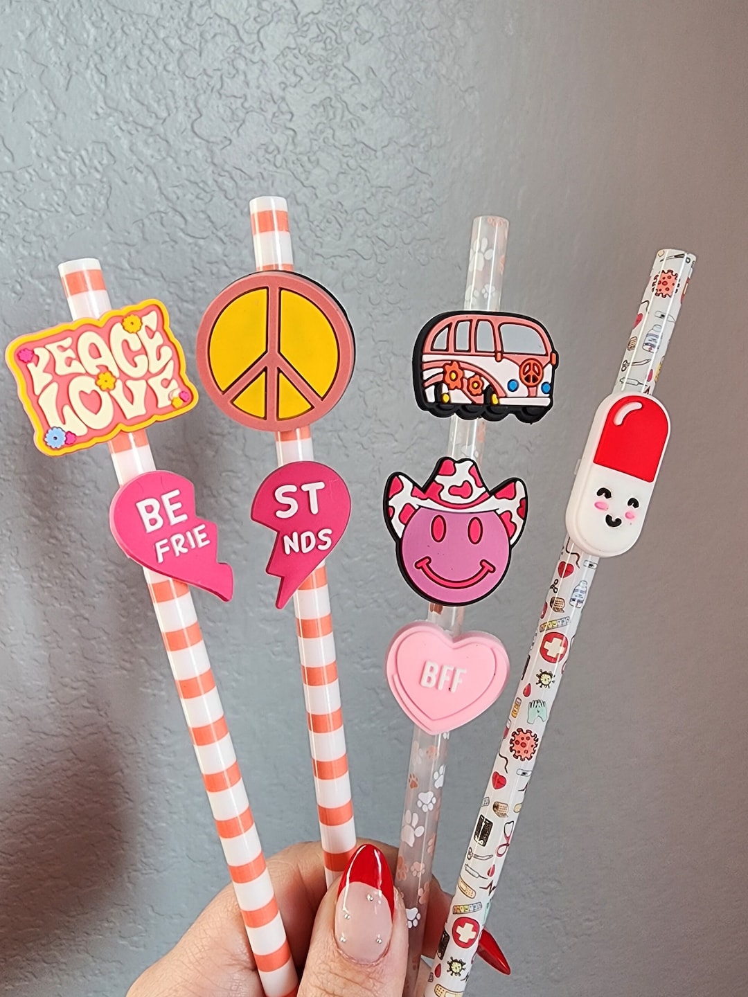 Straw Accessories | Straw Toppers | Cute Plastic Straw Toppers for ...