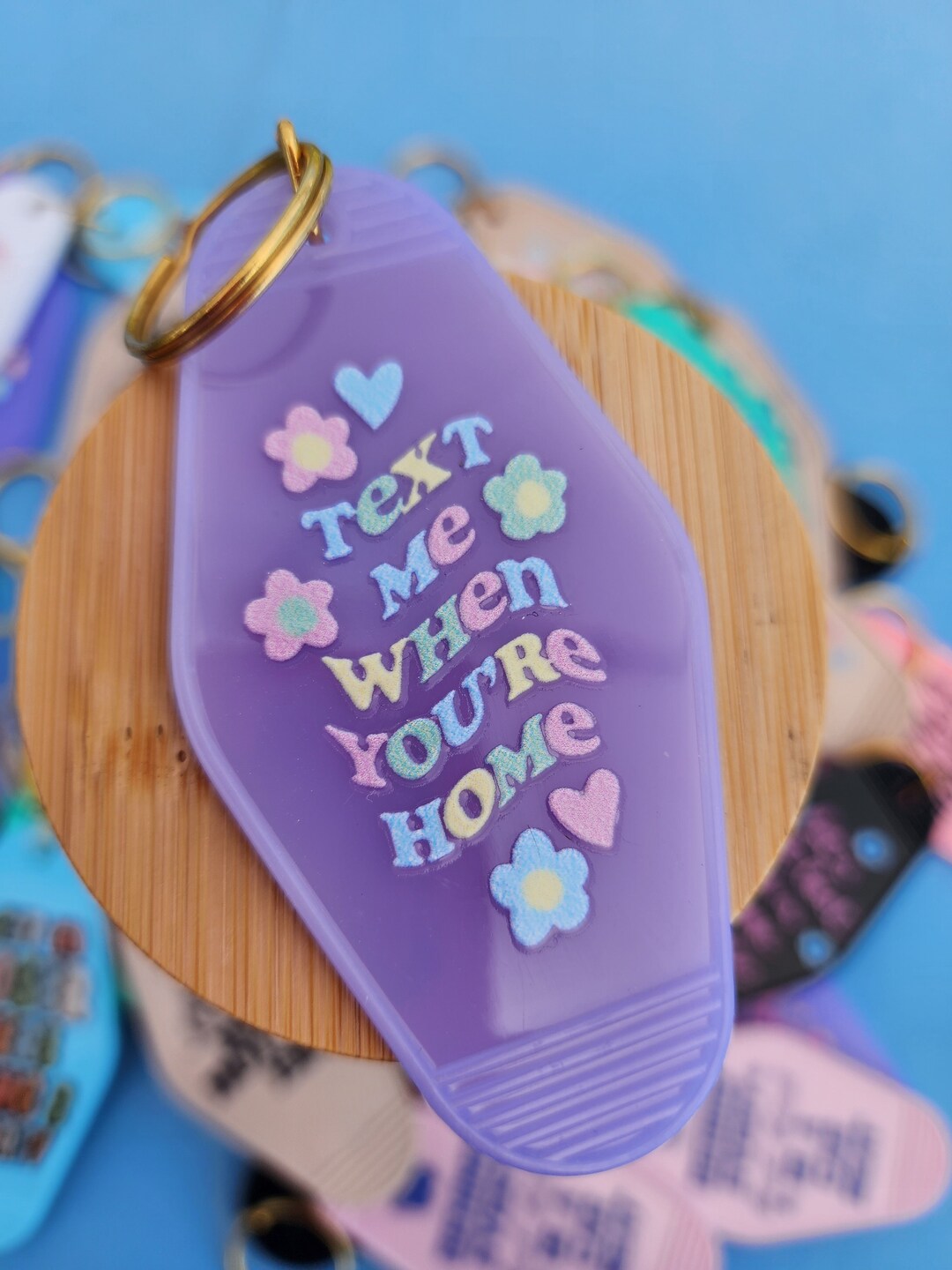 Text Me When You Get Home Hotel/motel Retro Keychain Trendy and Pretty ...