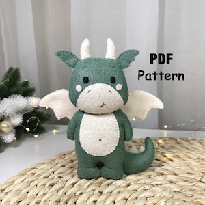 Christmas Green Dragon Pattern, New Year Dragon PDF Pattern, Christmas ...