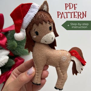Christmas Horse Pattern, New Year Horse Felt Pattern, PDF Pattern Felt ...