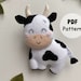 Cow Felt Pattern, Farm Animals PDF Pattern, Felt Toy Cow, Sewing PDF ...