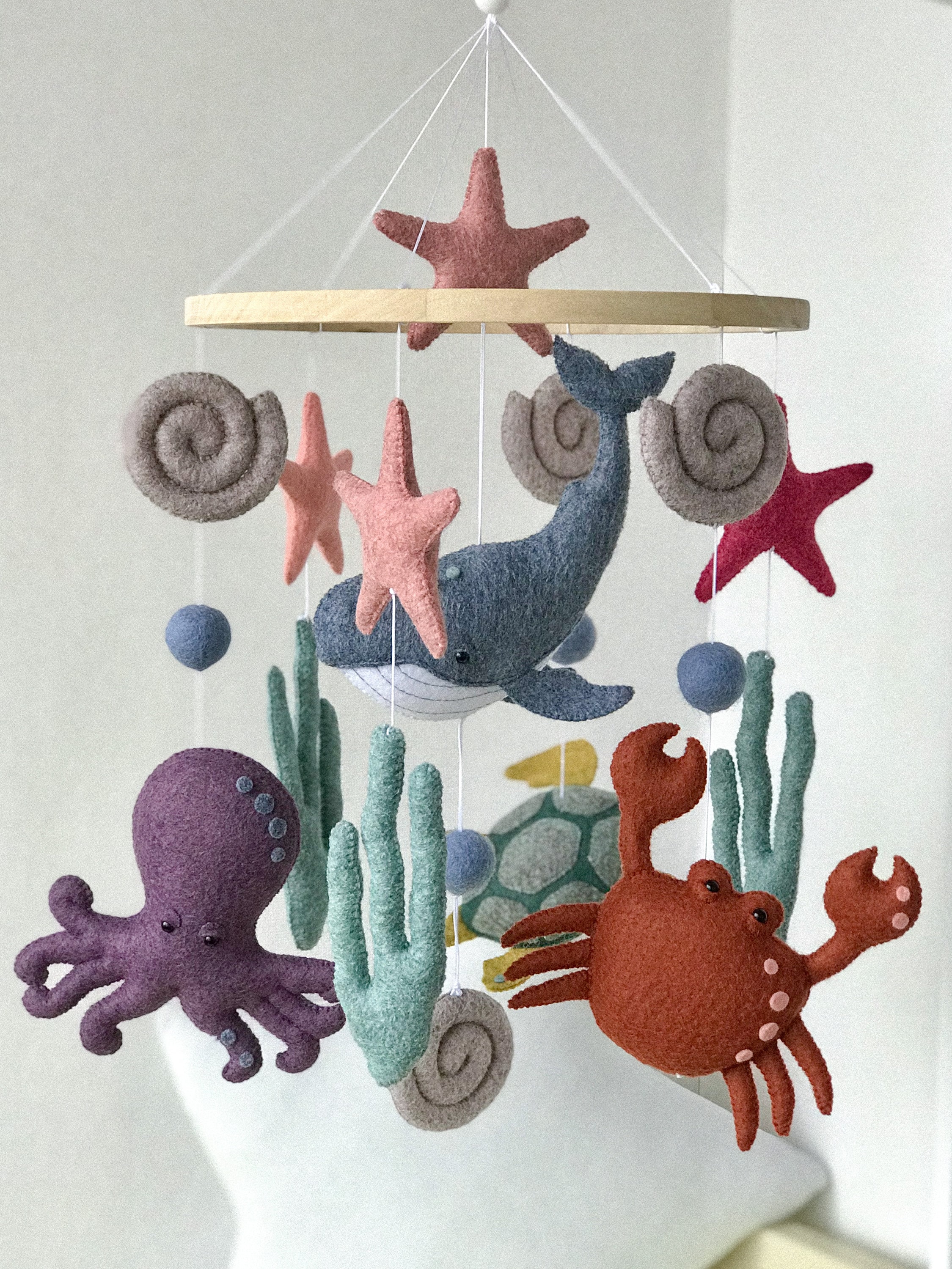 Baby Mobiles Ocean, Ocean Nursery Decor, Felt Mobile Under the Sea ...