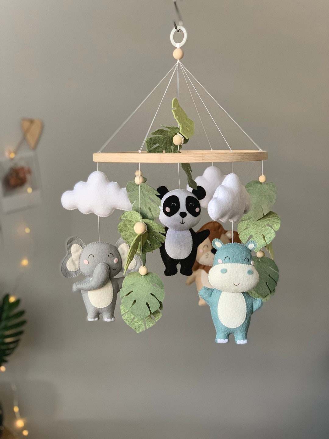 Safari Baby Mobiles, Felt Mobile With Safari Animals Elephant Lion ...