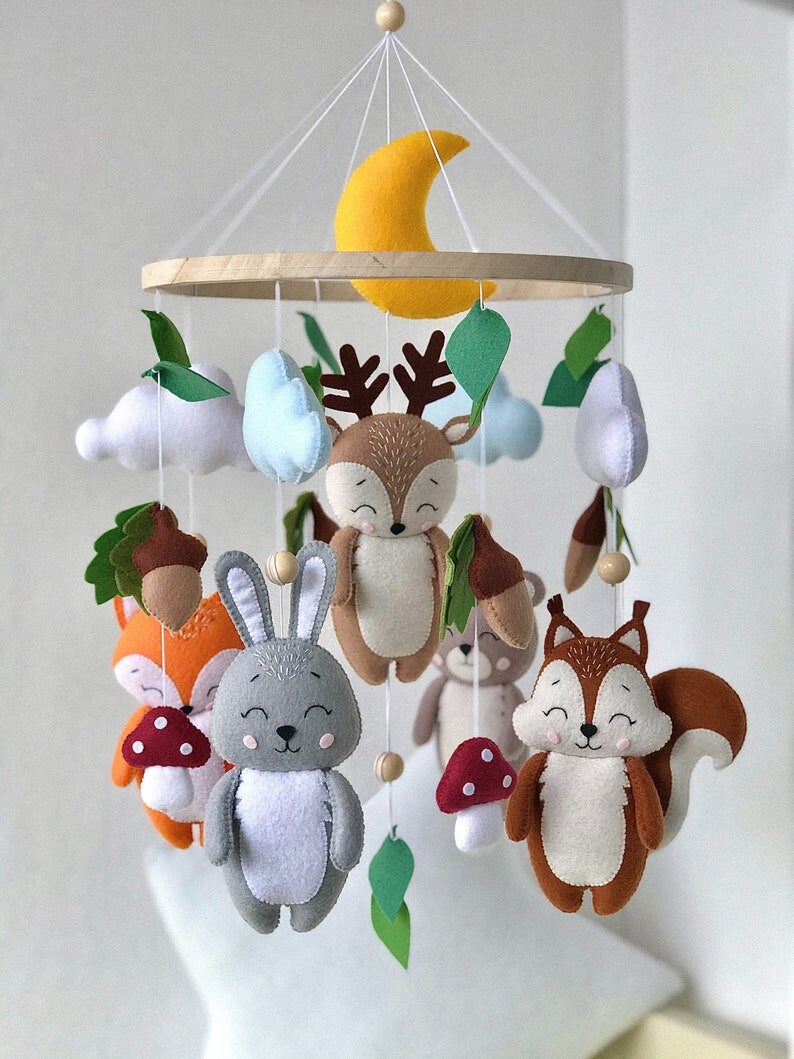 Forest Baby Mobile, Woodland Baby Mobile, Mobile With Forest Animals ...