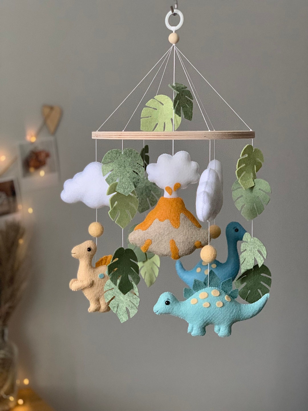 Dinosaur Baby Mobile, Felt Baby Mobile With Dinosaurs, Nursery Decor ...