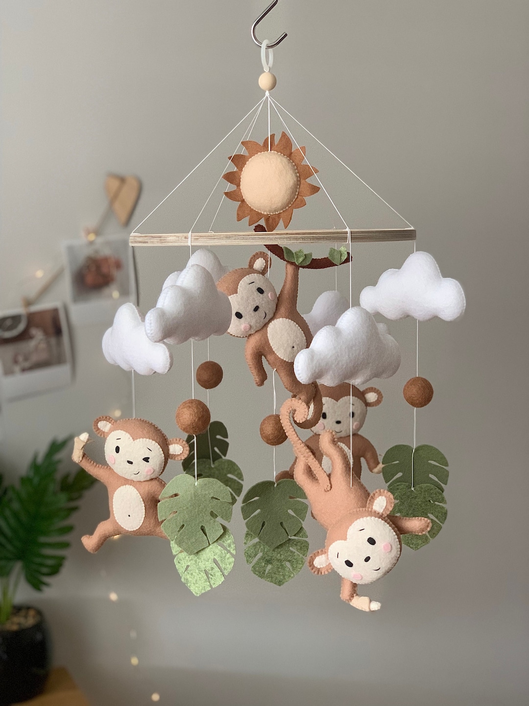 Safari Baby Mobiles, Mobile With Monkeys, Neutral Baby Mobiles, Nursery ...