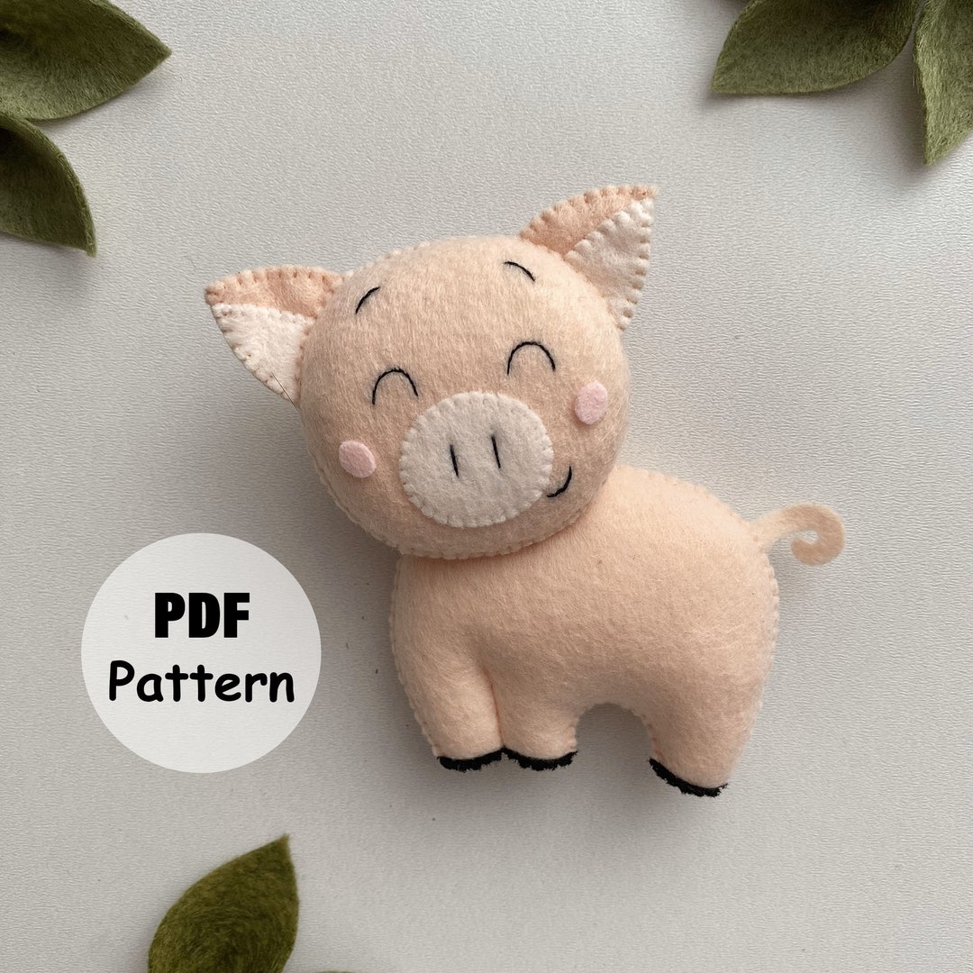 Pig Felt Pattern, Farm Animals PDF Pattern, Sewing PDF Pattern Pig, DIY ...