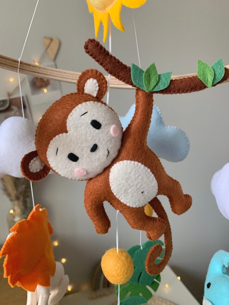 Safari Baby Mobile, Baby Mobile With Safari Animals Elephant Monkey ...