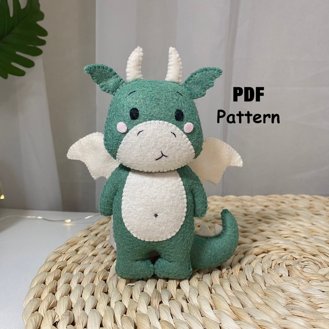 Felt Dragon PDF Pattern, Dragon Pattern Sewing, Cute Dragon Felt ...