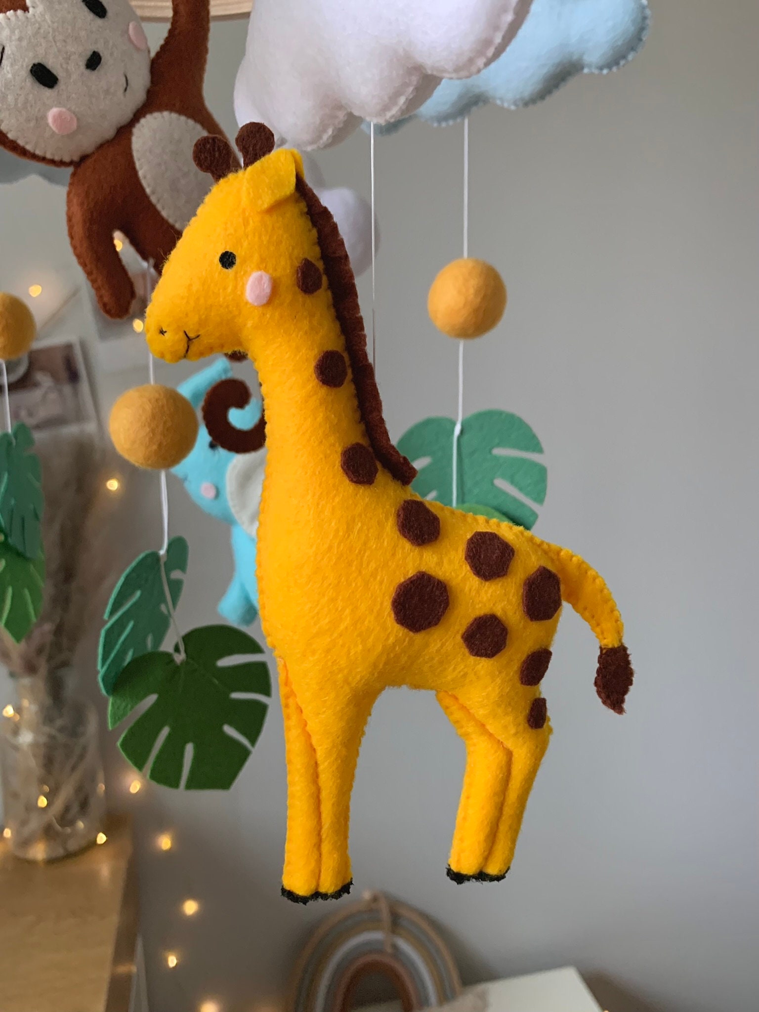 Safari Baby Mobile, Baby Mobile With Safari Animals Elephant Monkey ...