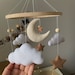 Neutral Baby Mobile Moon, Baby Mobile With Clouds and Stars in Neutral ...